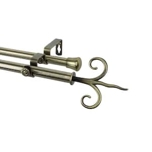 Rod Desyne 66 in. x 120 in. Arrow Double Curtain Rod Set in Antique ...