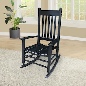 Mondawe Black Wooden Porch Outdoor Rocking Chair without Cushion JY-606 ...