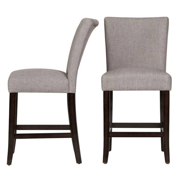 HomeSullivan 24 in. Whitmire Smoke Cushioned Bar Stool (Set of 2 ...