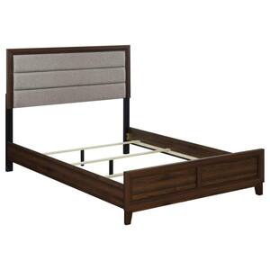 Benjara Nny Charcoal Black Wood Frame Queen Size Platform Bed with ...