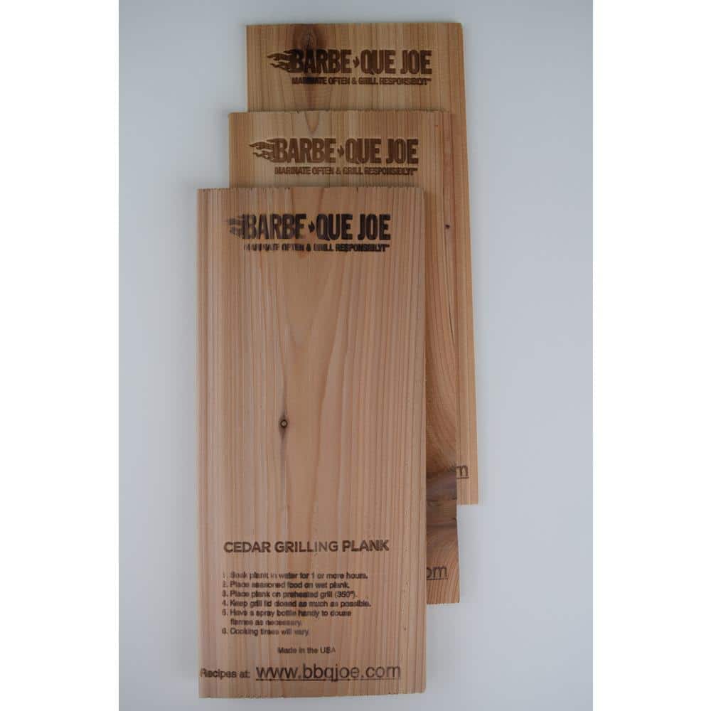 BARBEQUE JOE 5 in. x 11 in. Cedar Grilling Planks Cooking Accessory (3 ...