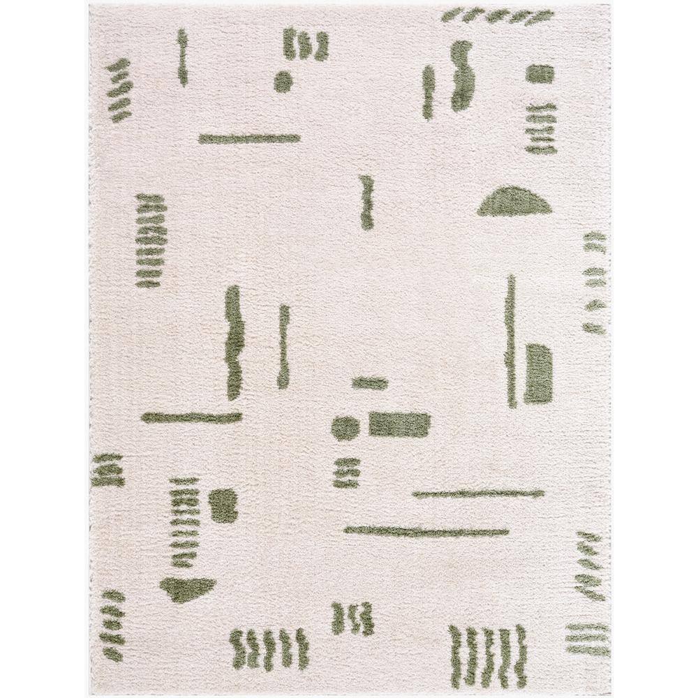 Livabliss Fossay Shag Green 2 ft. x 3 ft. Modern Indoor Area Rug ...
