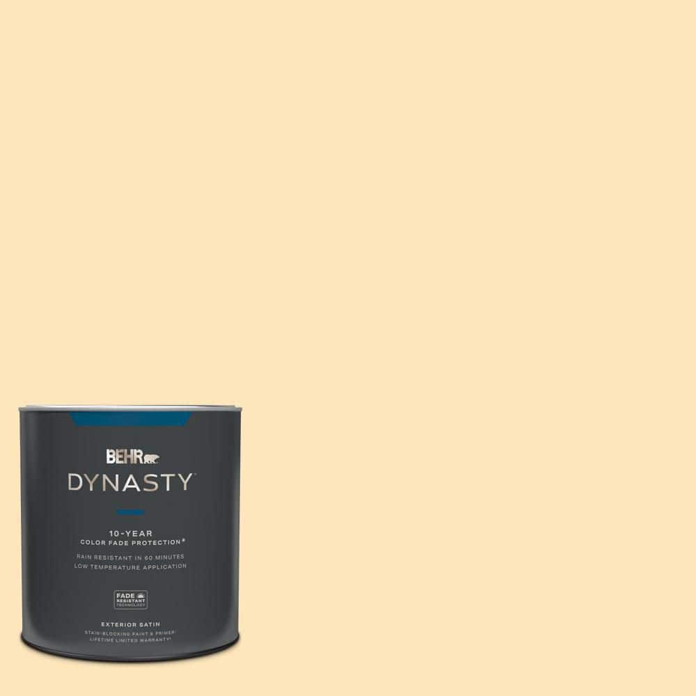BEHR DYNASTY 1 qt. #350C-2 Banana Cream Satin Enamel Exterior Stain ...