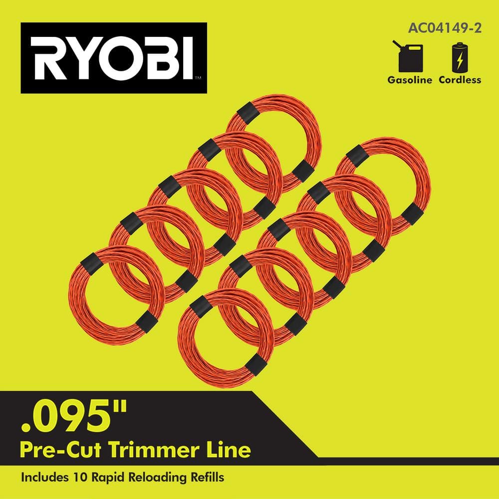 RYOBI 0.095 in. x 16 ft. Pre-Cut Spiral Line (10-Pack) AC04149-AC04149 ...
