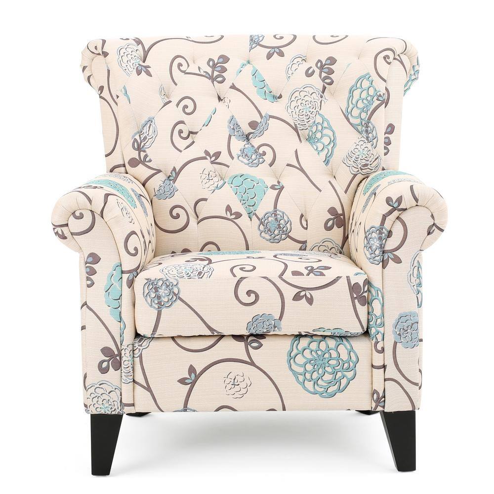 Have a question about Noble House Merritt White/Blue Floral Fabric Club ...