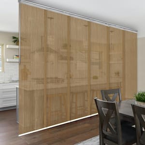 EMOH Wood 70 in. - 130 in. W x 94 in. L Adjustable 6-Panel in Satin ...