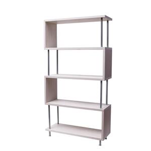 Karl home Industrial 67.72 in. Beige MDF 5-Shelf Standard Bookcase with ...