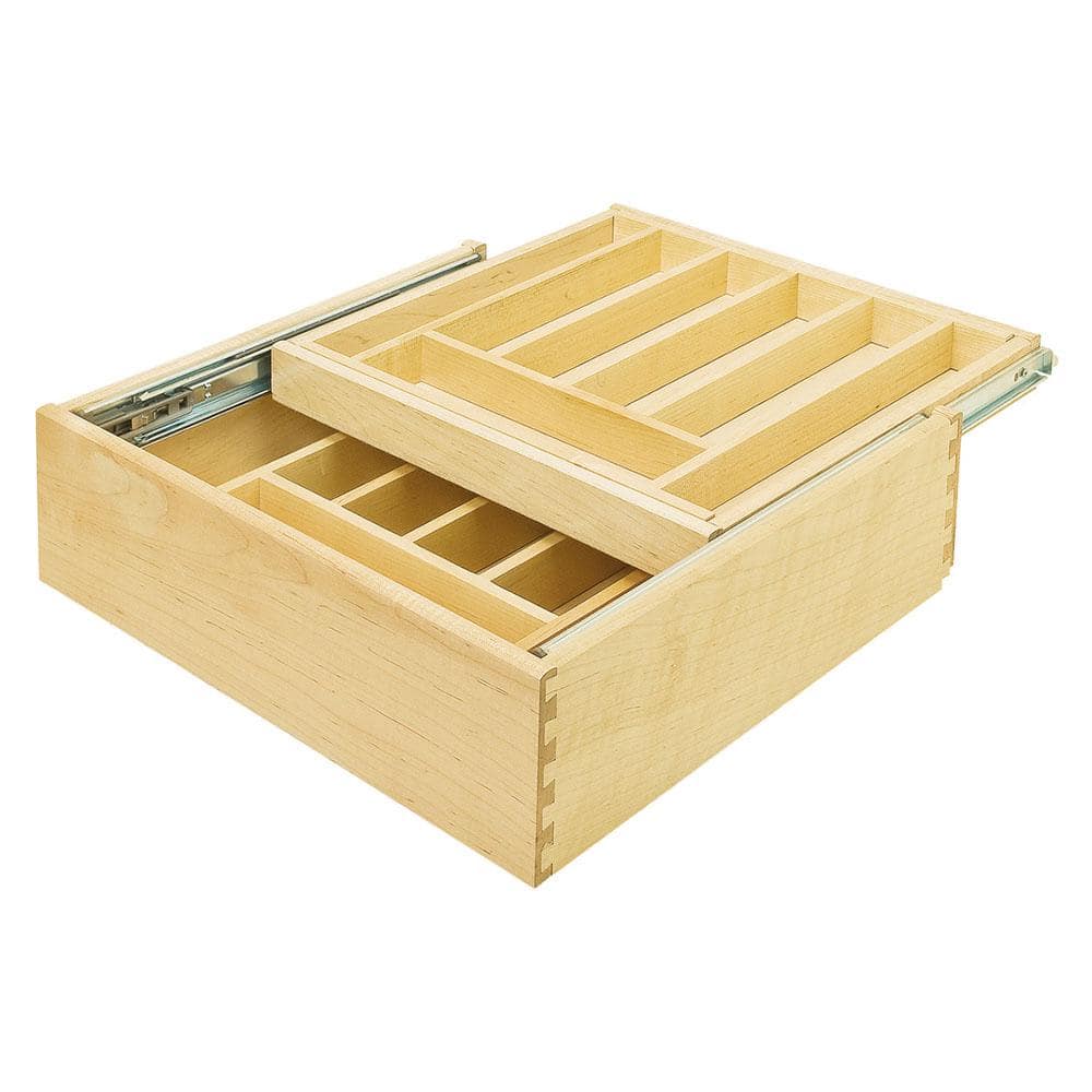 Hafele 4-3/16 in. H x 11-1/2 in. W x 21 in. D Tiered Cutlery Drawer HA ...