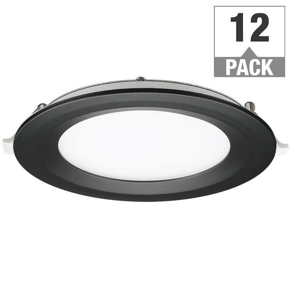 Commercial Electric 6 in. Canless Integrated LED Recessed Light Black ...