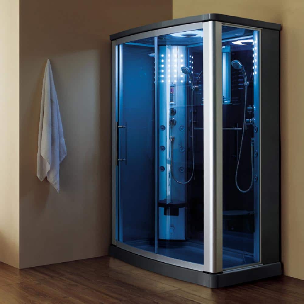 MESA 2-Person Rectangular Walk In Steam Shower-Blue Glass 803L - The ...