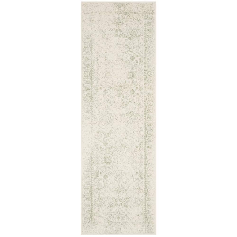 SAFAVIEH Adirondack Ivory/Sage 2 ft. x 8 ft. Border Runner Rug ADR109V ...