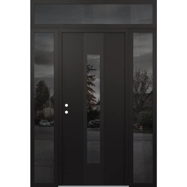 Tessari Doors A1 60 in. x 96 in. Black P Right-Hand/Inswing Mirrored ...