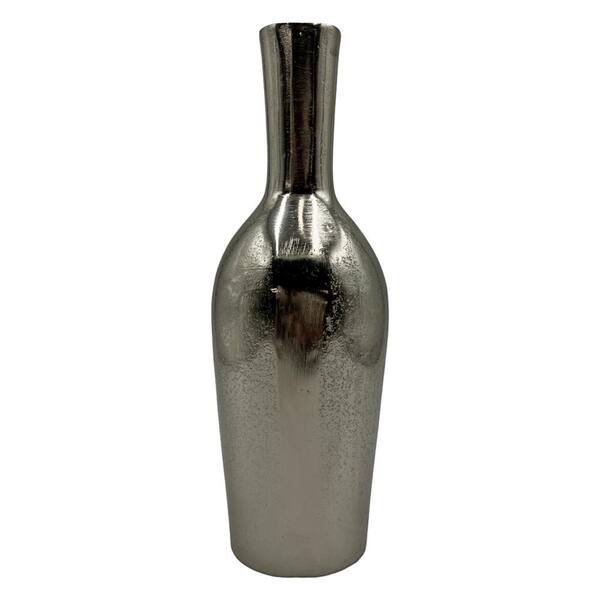 castellousa Silver 12 in. x 4 in. Aluminum Decorative Modern Amphora ...