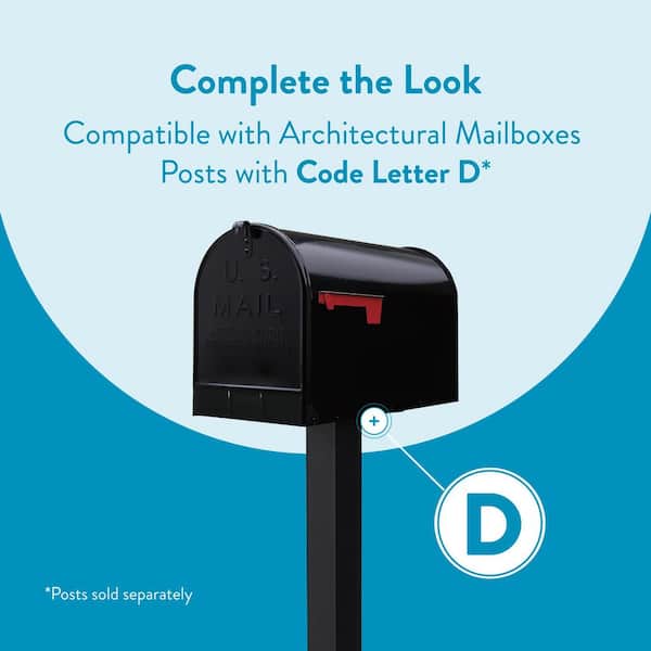 Architectural Mailboxes Stanley Black, Extra Large, Steel, Post Mount ...