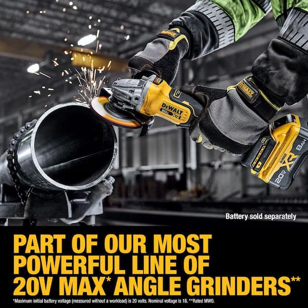 DEWALT 20V XR Cordless 4-1/2. in. to 5 in. Variable Speed Angle Grinder ...