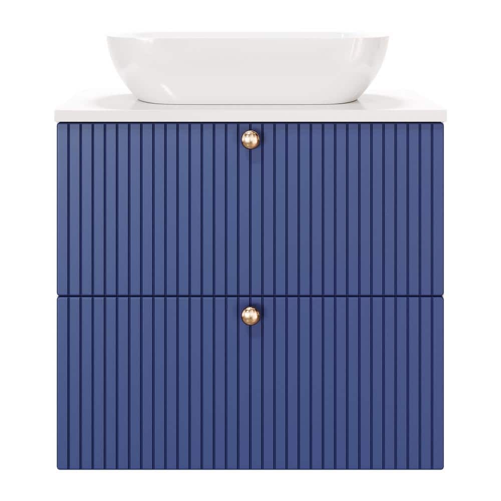 Distinct Kitchen and Bath Aria 24 in. W x 18 in. D x 22 in. H Floating Bath Vanity with MDF Top ...