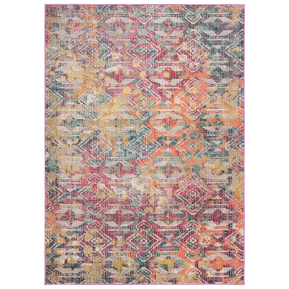 SAFAVIEH Monaco 5 ft. x 8 ft. Multi Distressed Geometric Area Rug ...
