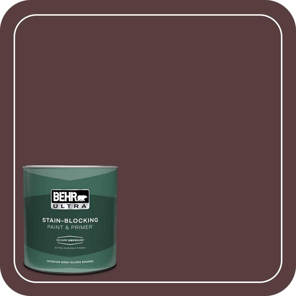 BEHR ULTRA 1 qt. #PPU1-02 Divine Wine Extra Durable Semi-Gloss Enamel ...