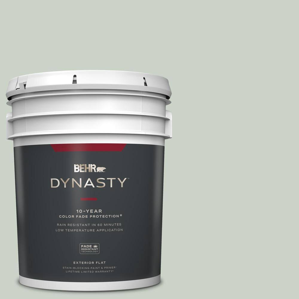 BEHR DYNASTY 5 gal. #MQ3-48 Shy Green Flat Exterior Stain-Blocking ...