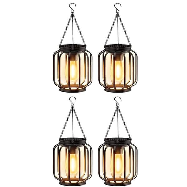 Metal Solar Hanging Lights with Hook, (4-Pack) L0DG8TLBQV - The Home Depot