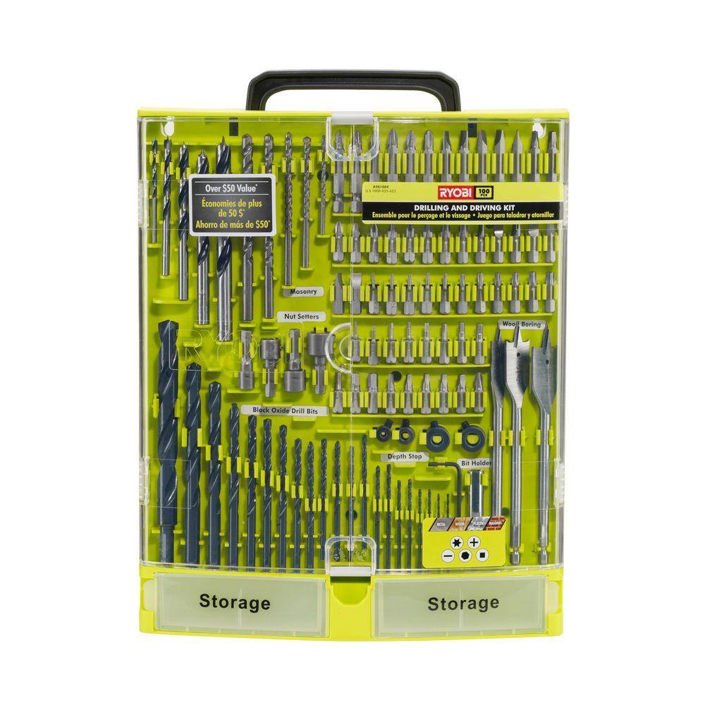 RYOBI Drill and Drive Bit Set (100-Piece) A981004 - The Home Depot
