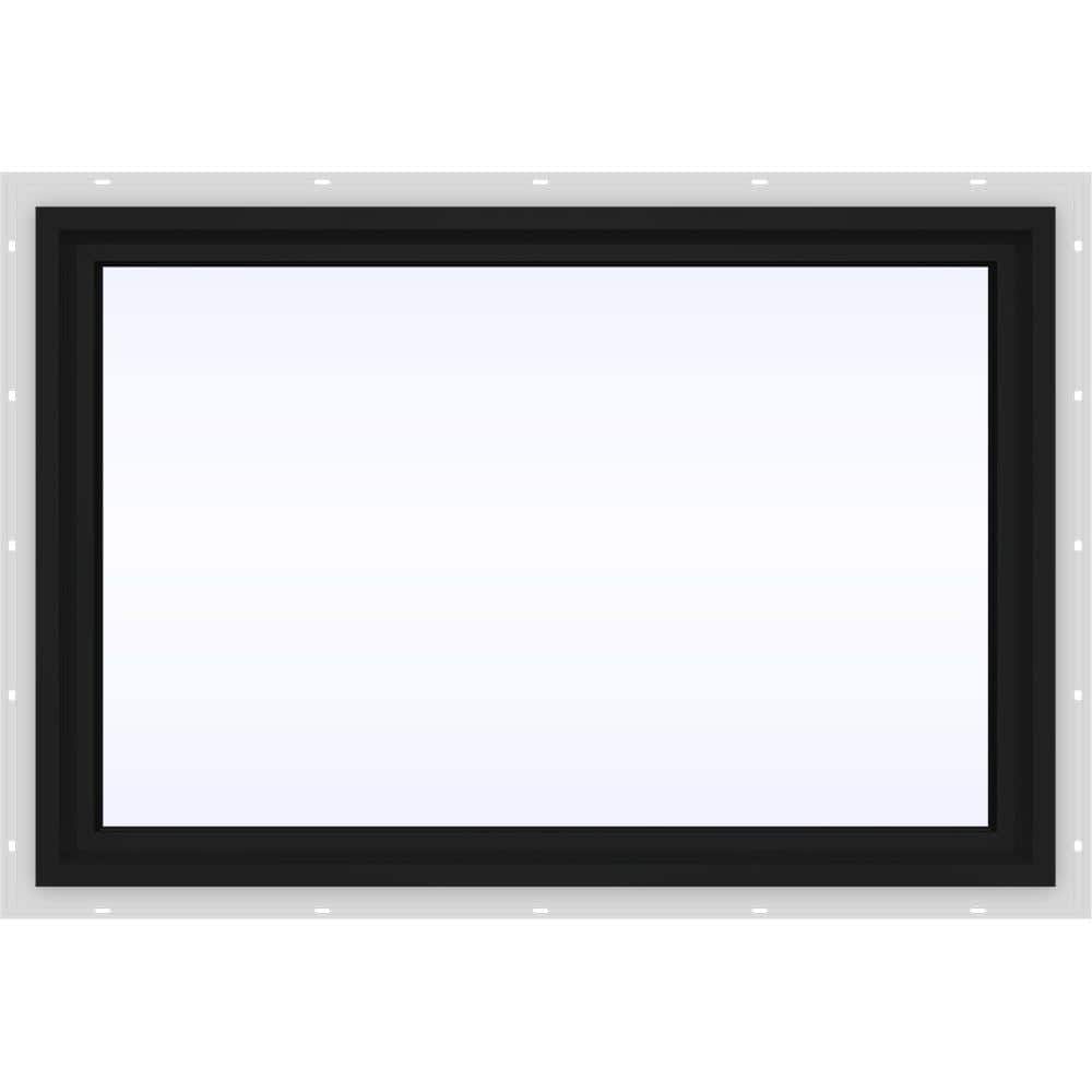 JELD-WEN 36 in. x 24 in. V-4500 Series Bronze Exterior/White Interior ...