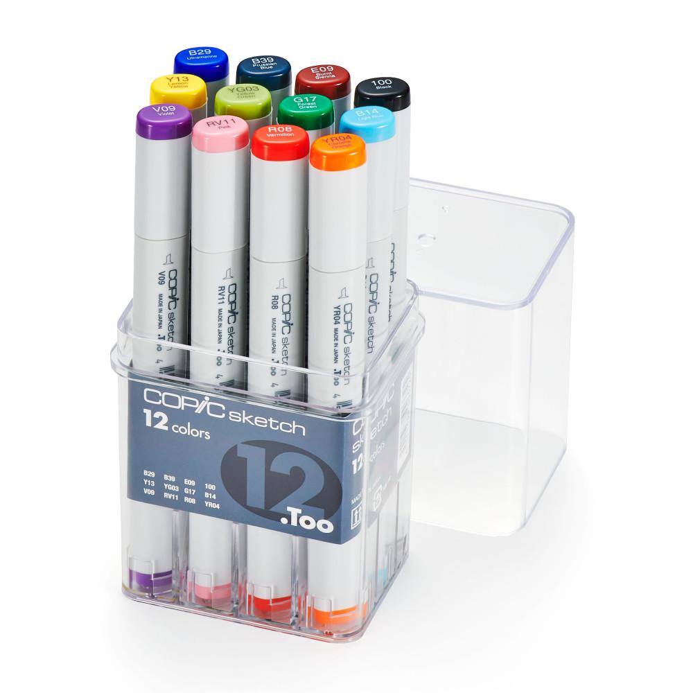 COPIC Sketch Marker Set, Basic, (12-Colors) 003340 - The Home Depot
