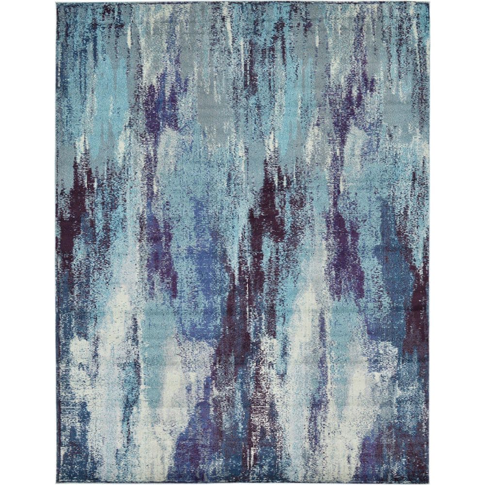 Unique Loom Jardin Lilly Blue 10' 0 x 13' 0 Area Rug 3128066 - The Home ...
