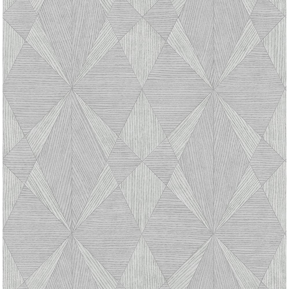 A-Street Prints Intrinsic Silver Geometric Wood Silver Wallpaper Sample ...