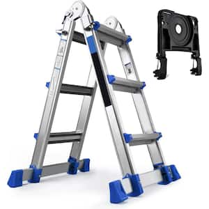 WRIGHTMASTER 4-Step Lightweight Steel Folding Step Ladder (9 ft. Reach ...