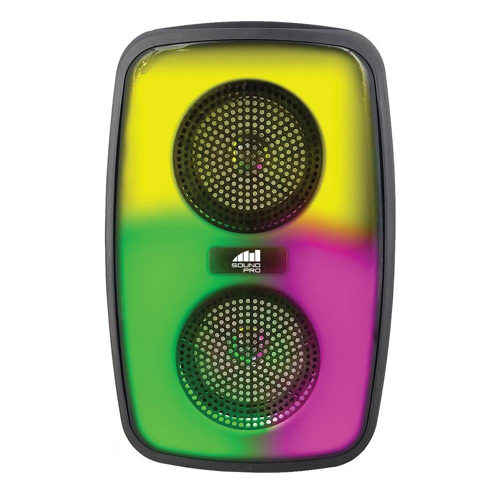 SOUNDPRO Portable Dual 4 in. Bluetooth Mini Blaze Party Speakers with ...