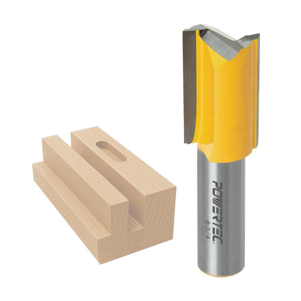 ‎POWERTEC Carbide Straight Plunge Router Bit, 1/2 in. Shank, 3/4 in ...