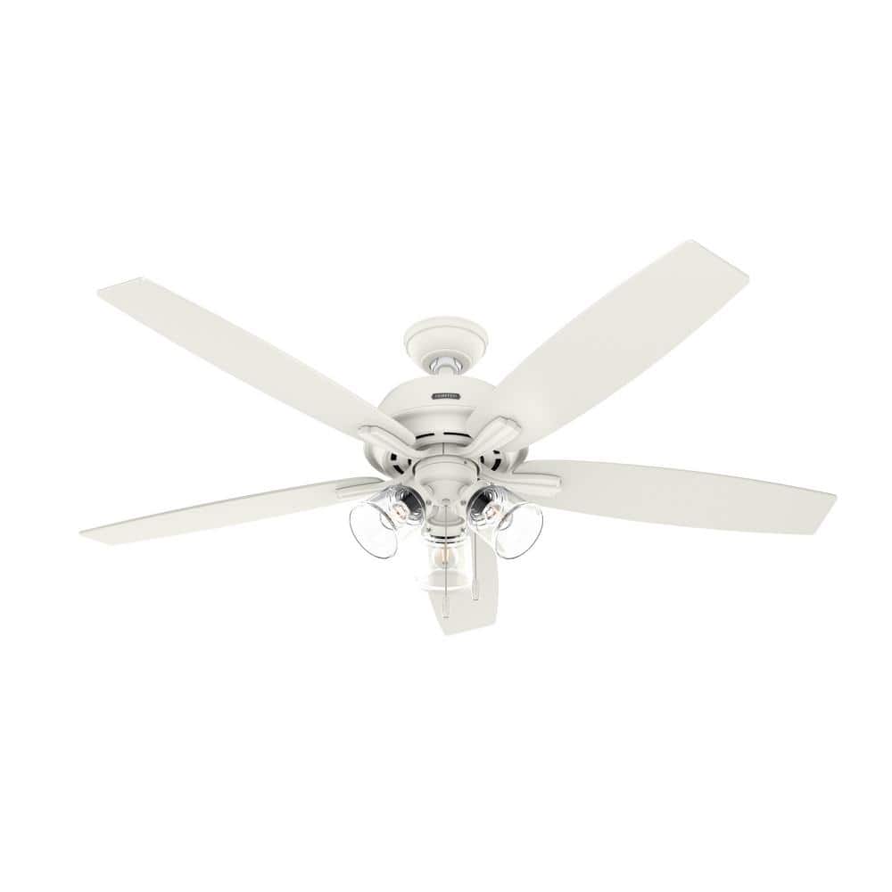Hunter Dondra 60 in. Indoor Matte White Ceiling Fan with Light Kit ...