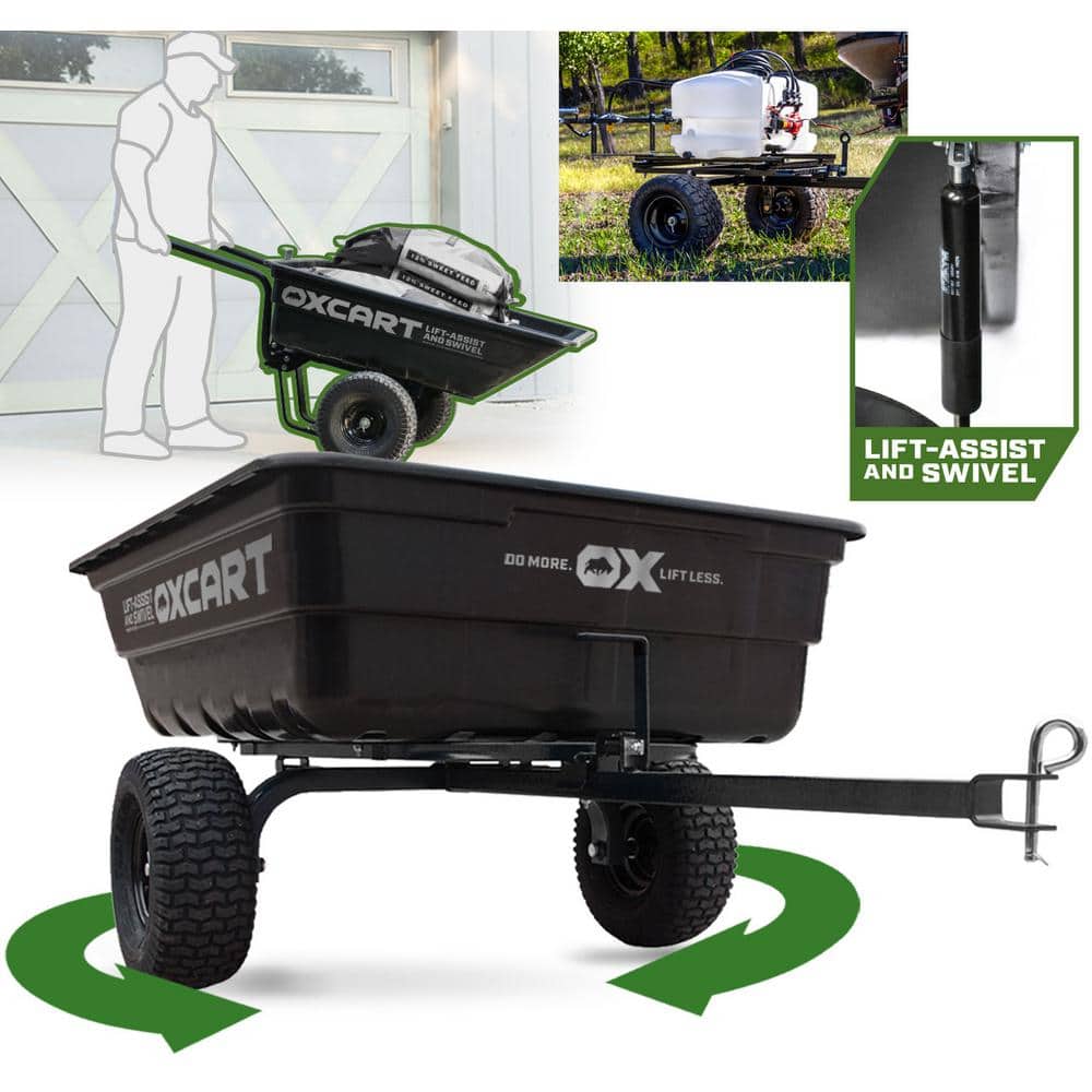OXCART PRO-Grade Stockman 15 cu ft. - 17 cu ft. Lift-Assist and Swivel ...