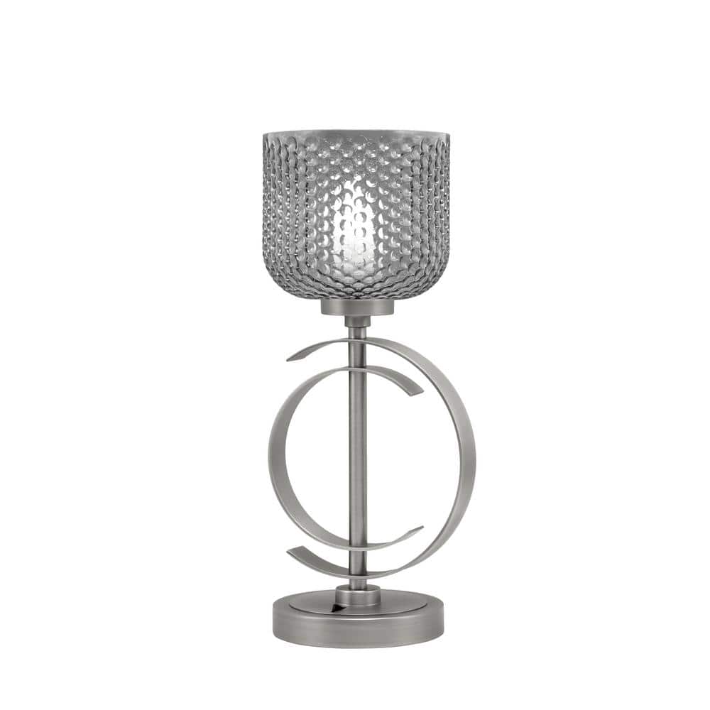 Savanna 16.75 in. Graphite Accent Table Lamp with Smoke Textured Glass ...