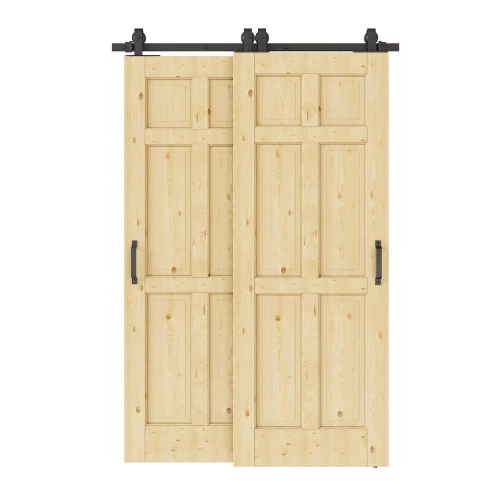 ARK DESIGN 56 in. x 80 in. (Double 28 in. ) 6-Panel Unfinished Solid ...