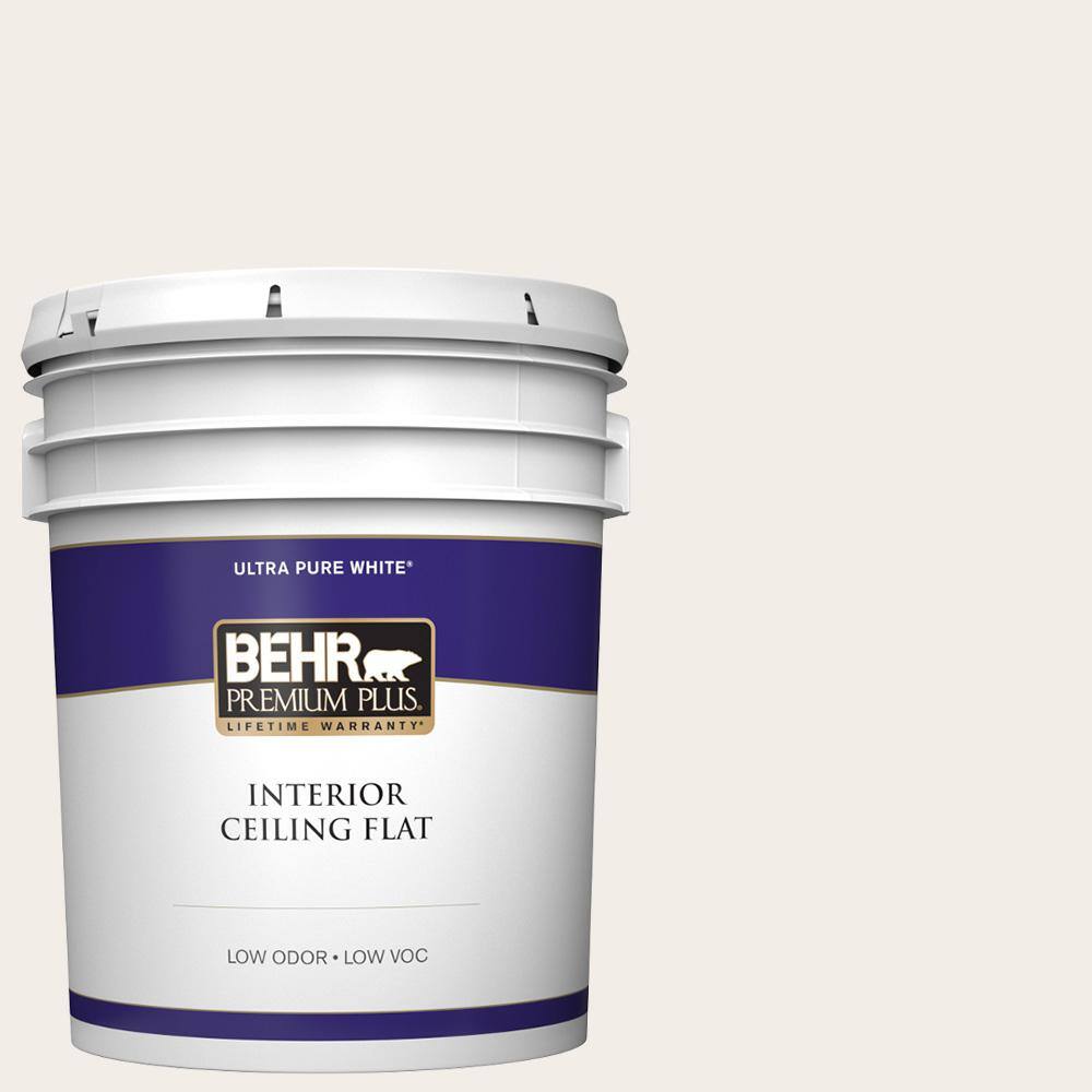 BEHR PREMIUM PLUS 5 gal. #RD-W10 New House White Ceiling Flat Interior ...