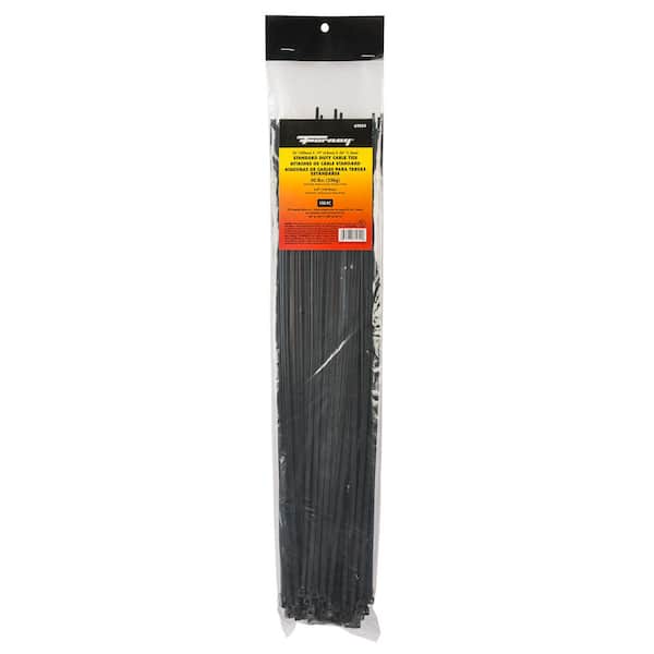 Forney Cable Ties 20 in. Black (UV Protected) Standard Duty (100-Pack ...