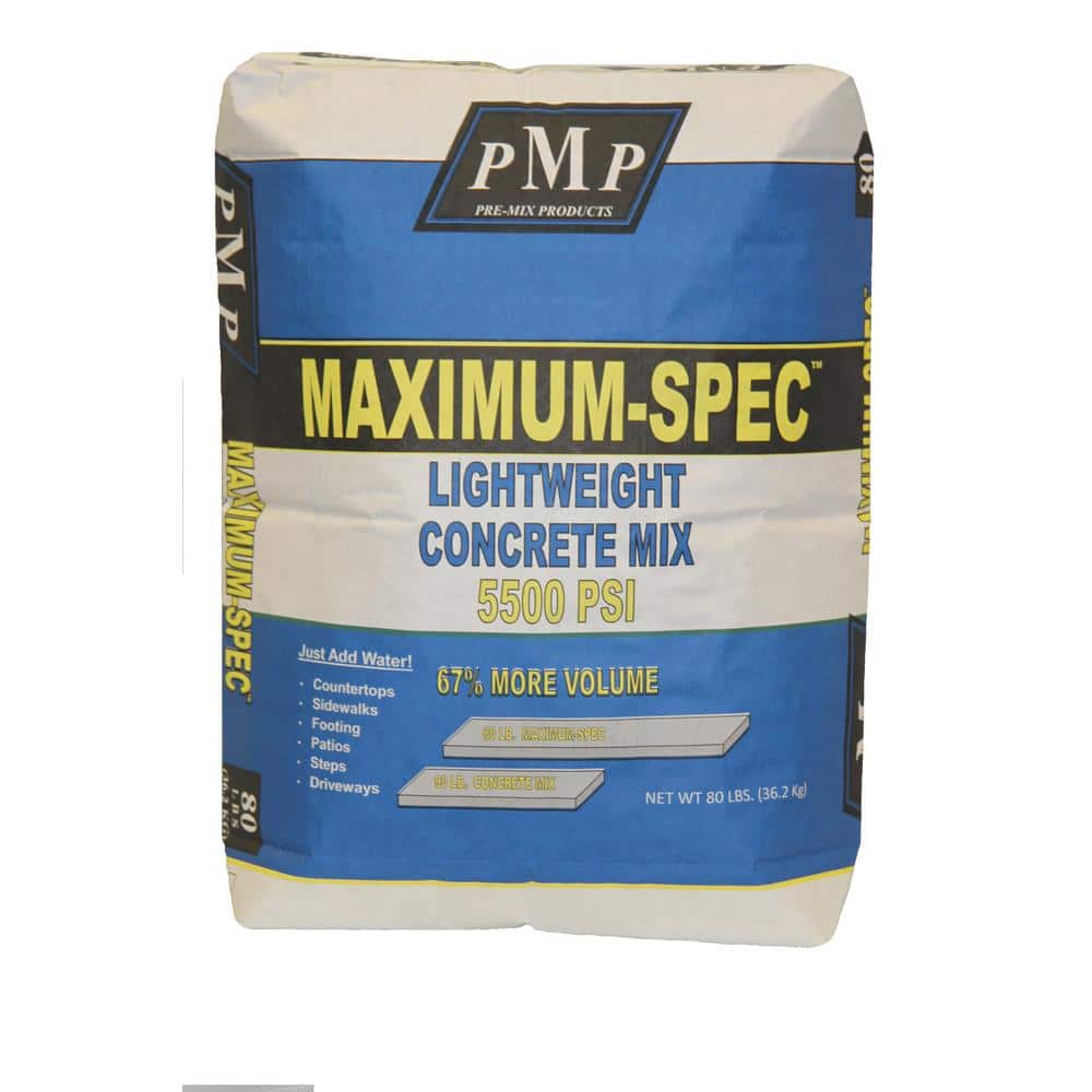 80 lbs. Maximum Spec Lightweight Concrete Mix EZ012018000000 - The Home ...