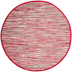 SAFAVIEH Rag Rug Red/Multi 2 ft. x 8 ft. Striped Runner Rug RAR130R-28 ...