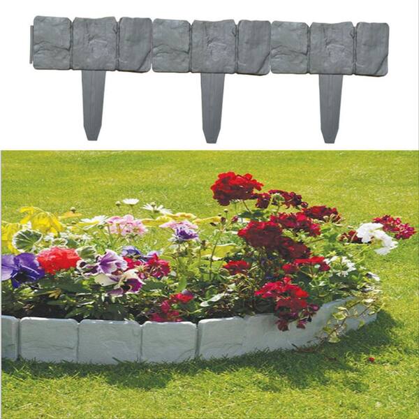 Agfabric 9 in. H x 10 in. W Garden Border Fence PP Plastic Ground ...