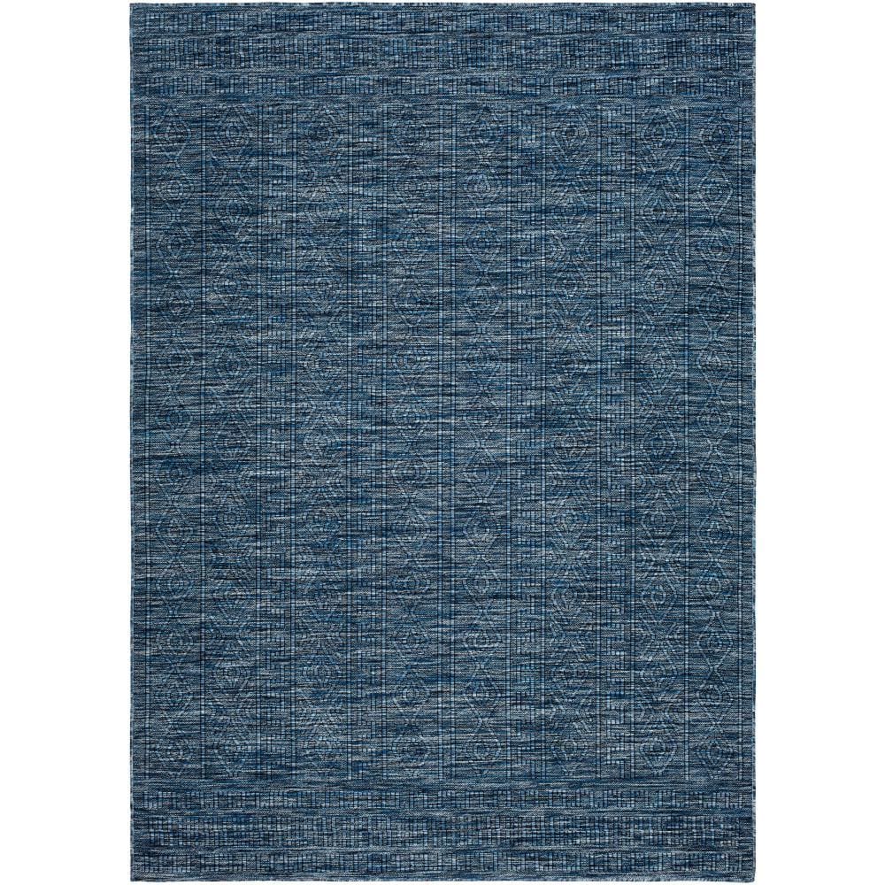 Livabliss Terrace Dark Blue Solid 8 ft. x 10 ft. Indoor/Outdoor Area ...