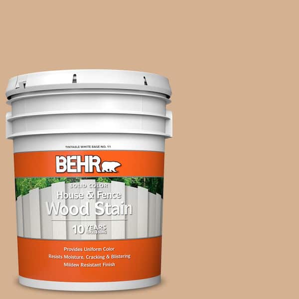 BEHR 5 gal. #HDC-NT-04 Creme De Caramel Solid Color House and Fence ...