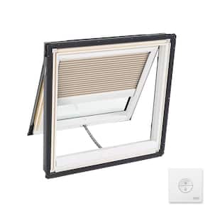 VELUX 30-1/16 x 30 in. Solar Powered Fresh Air Venting Deck-Mount Skylight with Laminated Low-E3 ...