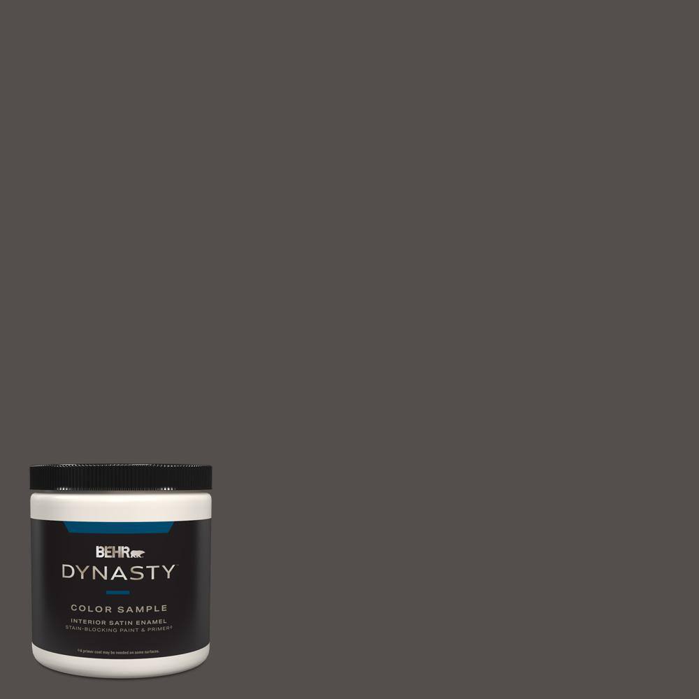BEHR DYNASTY 8 oz. #PPU24-02 Berry Brown Satin Enamel Stain-Blocking ...