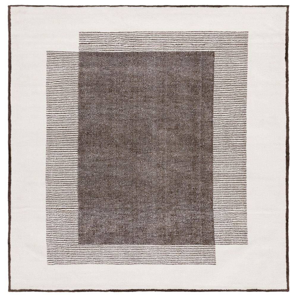 SAFAVIEH Audrey 6 ft. x 6 ft. Dark Gray/Ivory Rectangular Overlay ...