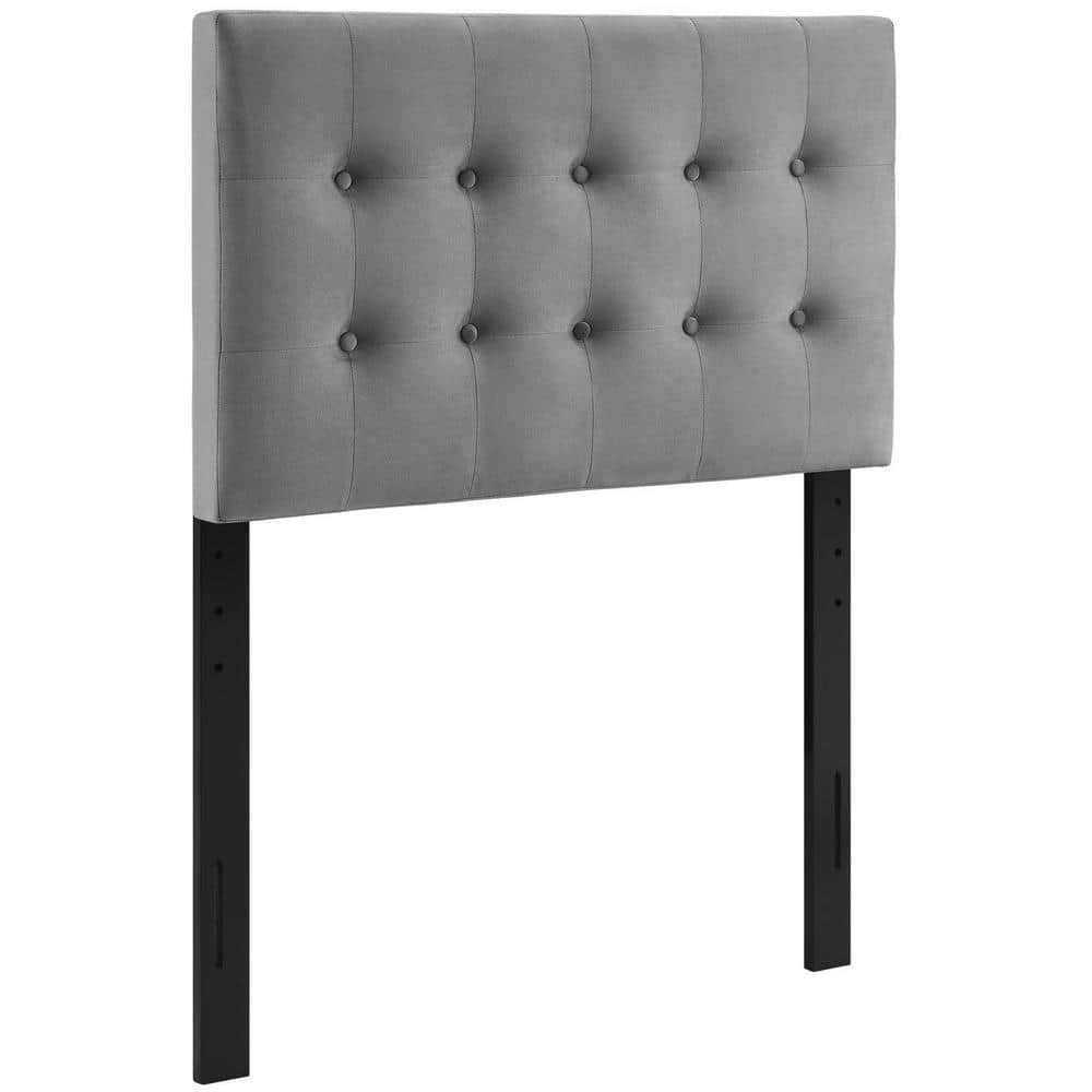 MODWAY Emily Gray Twin Tufted Performance Velvet Headboard MOD-6114-GRY ...