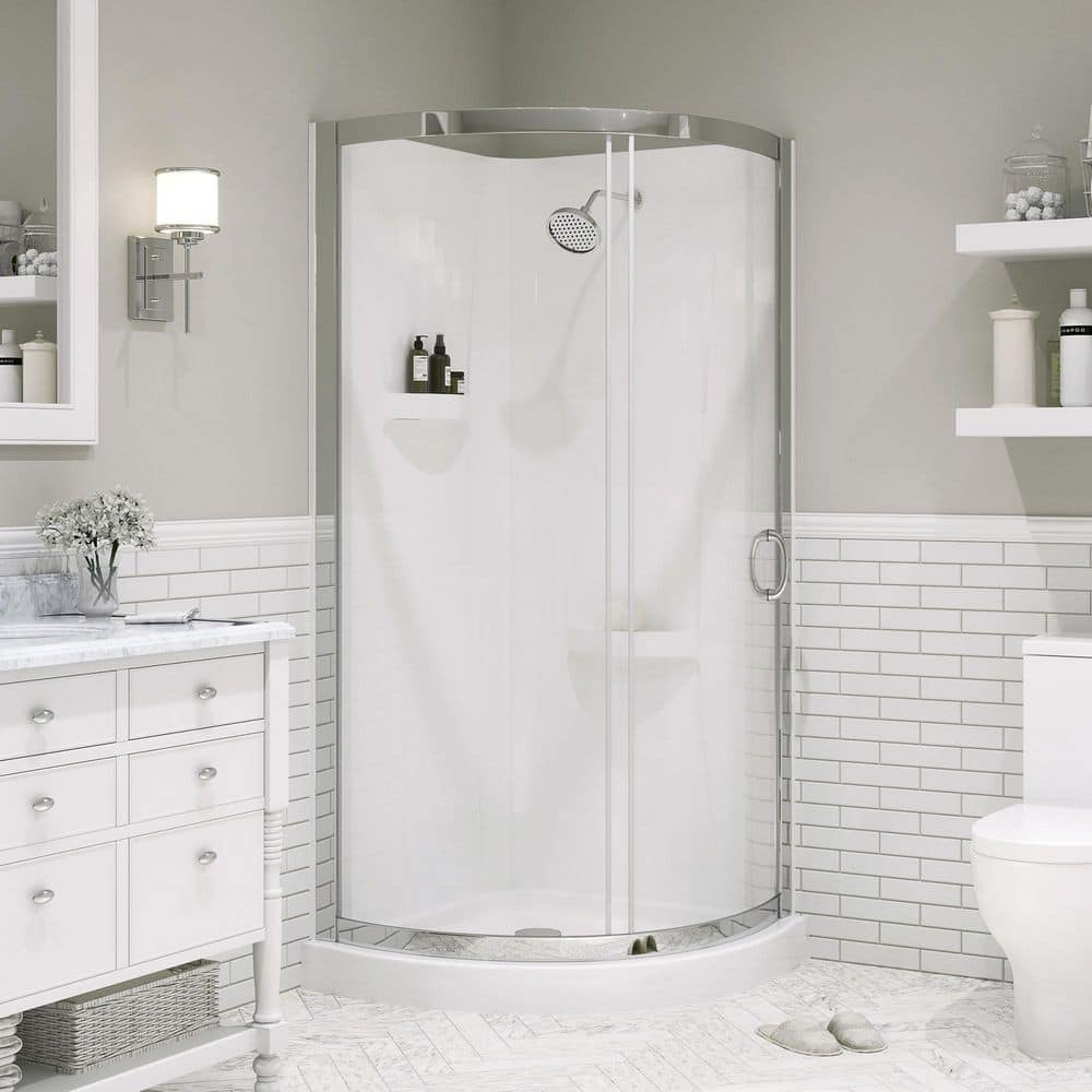 Reviews for OVE Decors Breeze 35 in. L x 35 in. W x 77 in. H Corner ...