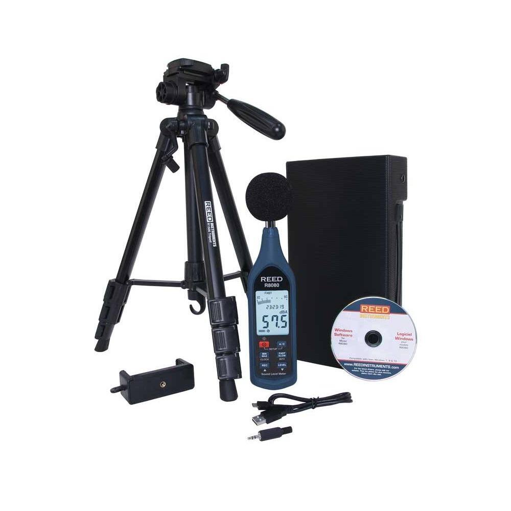 REED Instruments Data Logging Sound Meter with Tripod Kit R8080-KIT2 ...