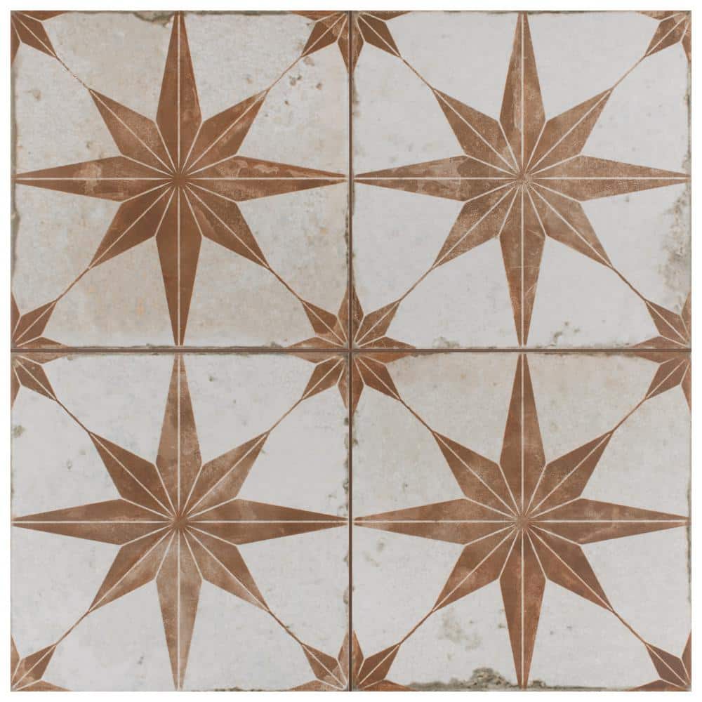Merola Tile Kings Star Oxide 17-5/8 in. x 17-5/8 in. Ceramic Floor and ...